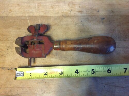 Antique Hand Held Vise Wood Handle 6" Jewelers Gunsmith Tool -- Antique ...