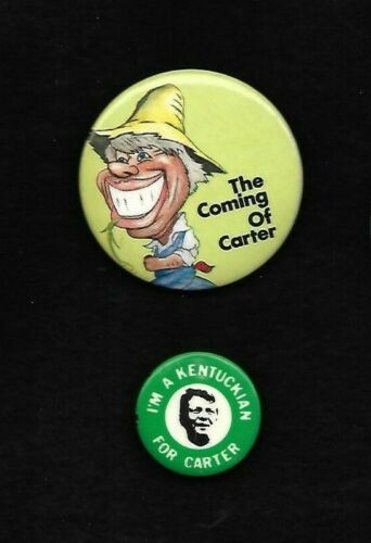 2 different JIMMY CARTER 1976 campaign buttons: Kentuckian, Coming of ...