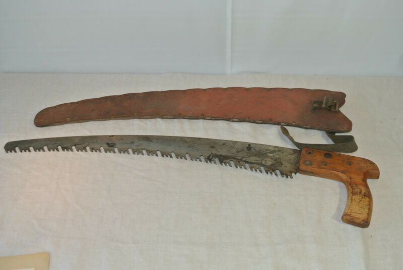 Arborist Atkins 3 silver flash saw with R.H. Buhrke Sheath -- Antique ...