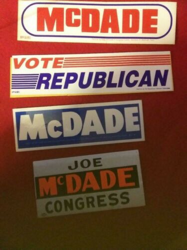 4 Joseph (Joe) McDade For Congress Bumper Stickers -- Antique Price ...