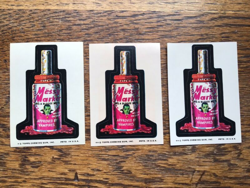 3 Topps Wacky Packages 1970s Stickers 9th Series Stickers Messy Marker ...