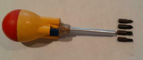 Vintage S/V TOOL CO SCREWBALL RATCHET DRIVER Tool Made in USA 4 Bits ...