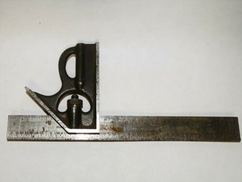 Vintage LUFKIN RULE CO No. 4 GRAD 6" Ruler & Machinist Square Drop ...