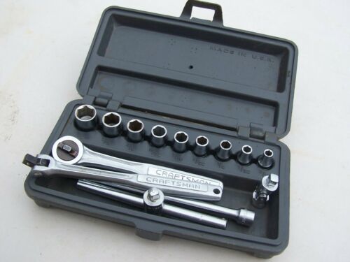 15 PC CRAFTSMAN -V- SERIES 1/4" DRIVE SOCKET SET FINE THUMBWHEEL ...