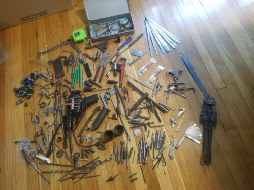 MECHANIC MACHINIST TOOL LOT REAMER DRILL BIT MILL FEELER PITCH GAUGE ...