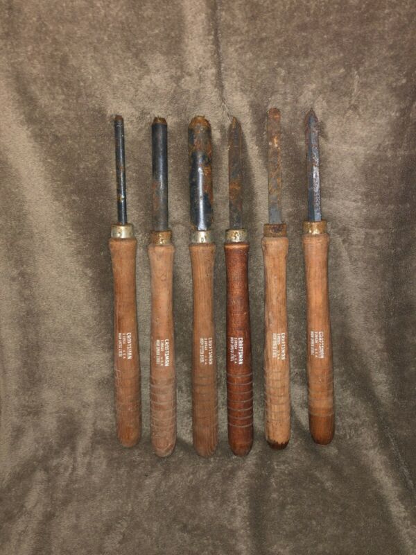 Lot of 6 Craftsman Wood Handle High Speed Steel Chisels -- Antique ...
