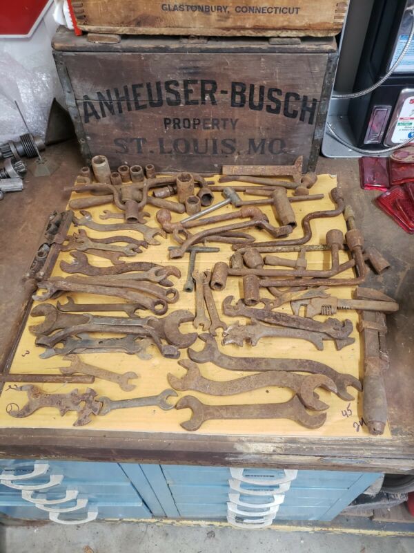 Antique Tool Lot brass Era Tool Kit Parts Ford Packard Chevy Pierce ...