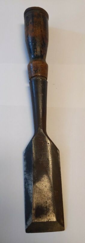 Vtg STANLEY #750 Style 1-1/2" x 9" Beveled Edge Socket Chisel "D ...