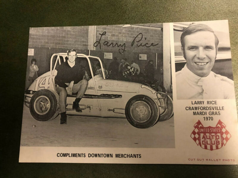 Rare Vintage Larry Rice Sprint Car Racing Handout USAC Eldora World Of ...