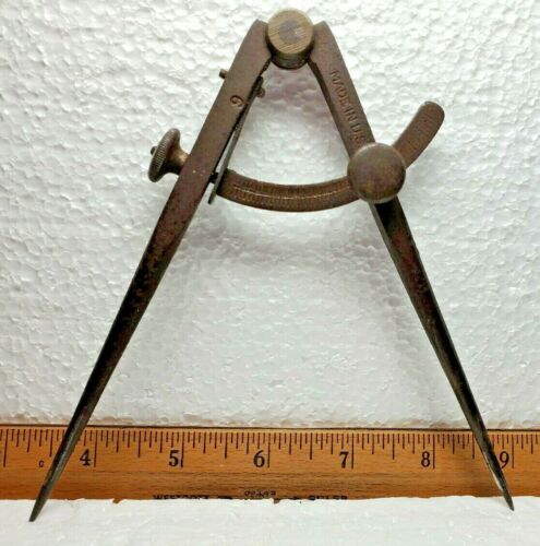 Antique Old 6 inch winged dividers marked "Made in U.S.A." - fully ...