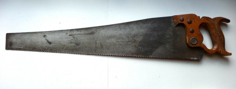 Vulcan Antique Vtg. Hand Saw Working Blacksmith Man w/ Hammer&Anvil ...
