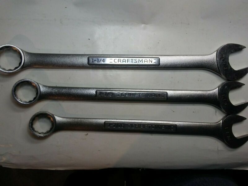 Craftsman hand tools 3 pc large combination wrenches USED -- Antique ...