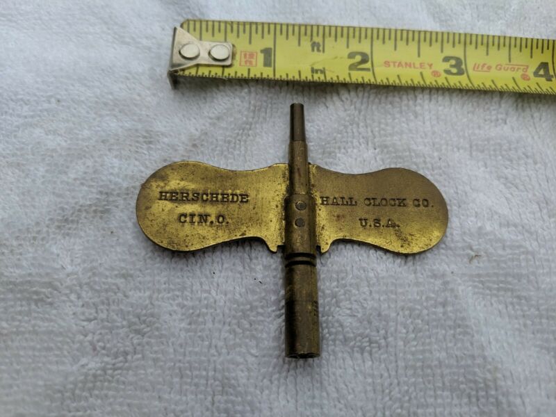 ANTIQUE HERSCHEDE HALL CLOCK COMPANY DOUBLE ENDED WINDING KEY ...