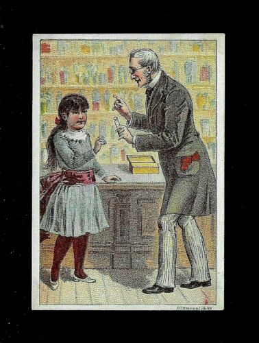 Eye Doctor & Little Girl Patient-1880s Victorian Trade Card -- Antique ...