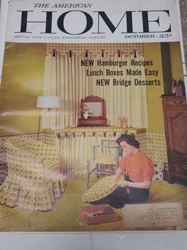 THE AMERICAN HOME MAGAZINE October 1956 vintage homemaking magazine ...