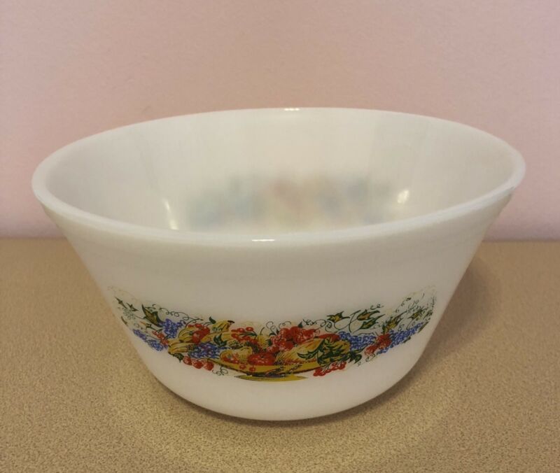FEDERAL GLASS MILK GLASS SERVING MIXING BOWL WITH FRUIT BOWL DESIGN ... FEDERAL GLASS MILK GLASS SERVING MIXING BOWL WITH FRUIT BOWL DESIGN ...