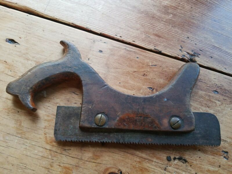 UNUSUAL 12" Vintage Antique DOVETAIL - STAIR SAW? 9" Blade -- Antique ...