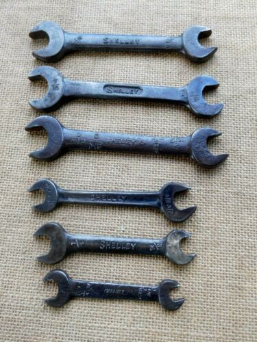 6 Shelley spanners wrench classic vintage old Whitworth ? Whit English ...