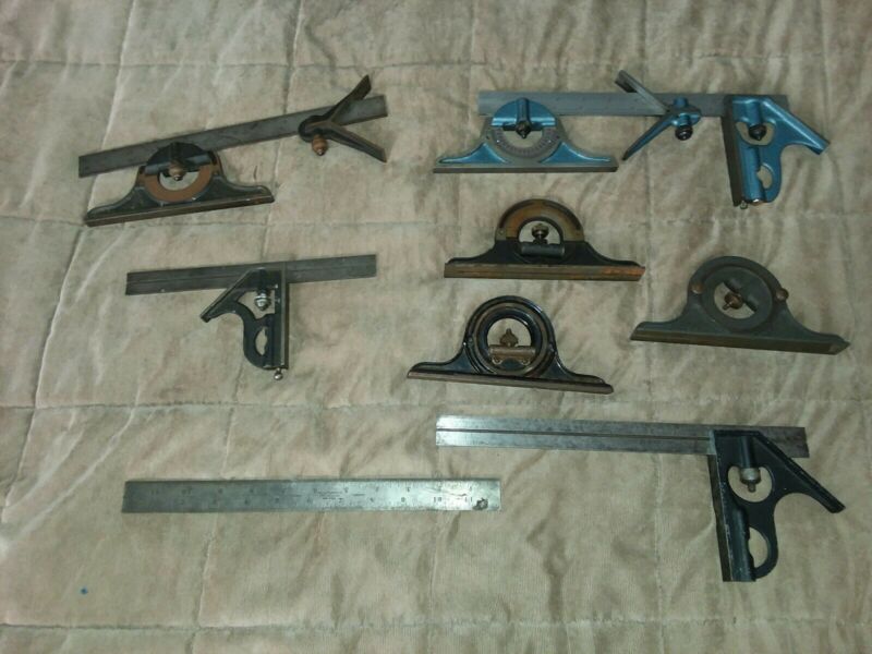 Vintage lot Large Combination Squares! Starret, brown & Sharpe,Scherr ...