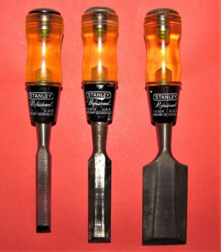 Stanley Professional Wood Chisels 1/2, 3/4, 1 1/2" - Made in USA ...