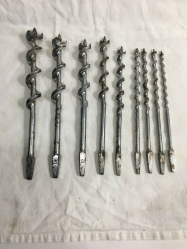 Vintage CRAFTSMAN Brace Auger Bits Wood Boring Drill Auger Lot of 9 ...