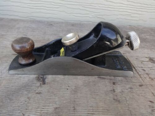 VINTAGE STANLEY # 220 CAST IRON W/ WOOD HANDLE BLOCK HAND PLANE VGC ...