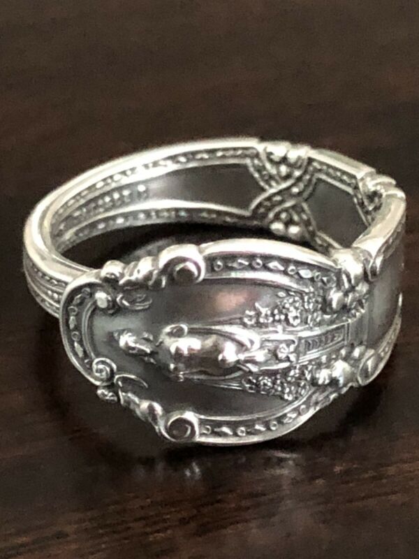 TIFFANY & CO Sterling 1905 Renaissance Antique Adjustable Spoon Ring Sz ... TIFFANY & CO Sterling 1905 Renaissance Antique Adjustable Spoon Ring Sz ...