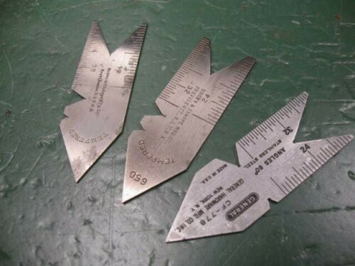 OLD USED VINTAGE MACHINING TOOLS MACHINIST CENTER GAUGES GROUP 3 TYPES ...