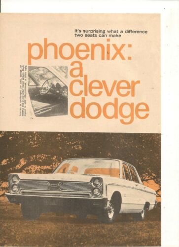 ORIGINAL VINTAGE 1966 DODGE PHOENIX AUSTRALIAN 5 PAGE FEATURE ...