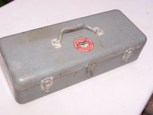 VINTAGE SIMONSON AMEICAN MADE (CHICAGO) METAL TOOL BOX 19" X 7 1/2" X 5 ...