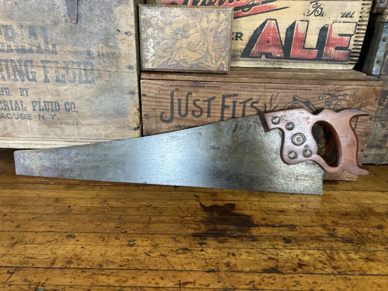 A102 Vintage Antique Disston Hand Saw D-8 Thumb Hole -- Antique Price ...