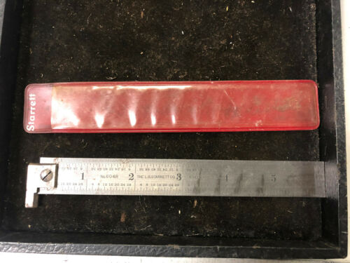 MACHINIST TOOLS LATHE MILL Machinist Starrett Satin Steel Hook Scale ...
