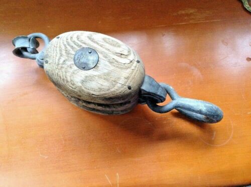 Vintage Pulley Walton Self Locking Block Co. Boston Mass Wood & Metal ...