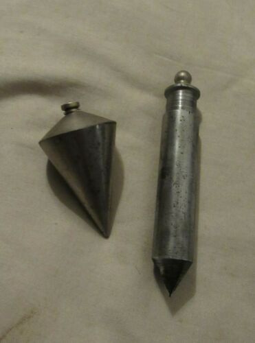 2 vintage metal plumb bobs plumbbob old tools plumbobs -- Antique Price ...