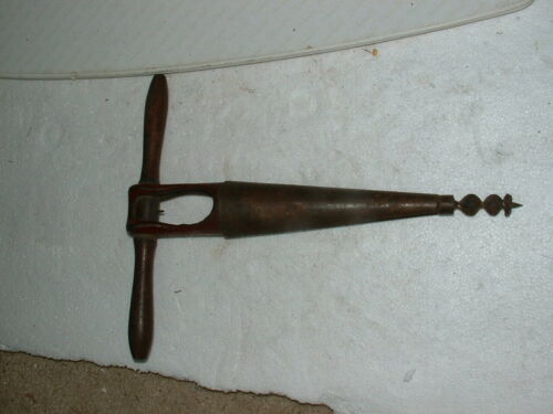 Antique BUNG HOLE DRILL The James Swan Co T-HANDLE AUGER Primitive ...