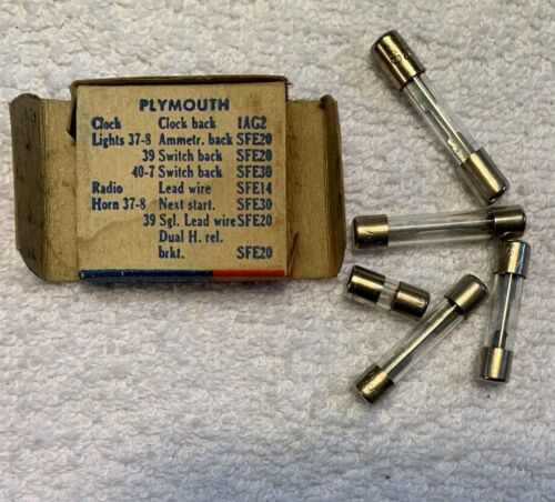 1937-1947 PLYMOUTH Automobile Fuses -- Antique Price Guide Details Page