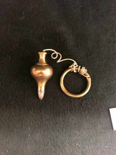 Brass Plumb bob with bright steel tip. Small, elegant -- Antique Price ...