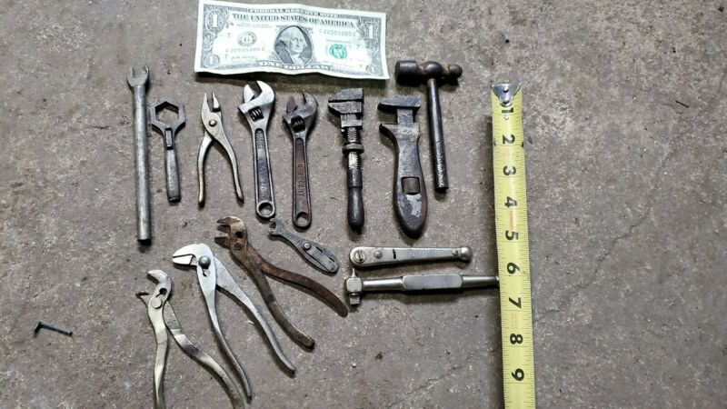 Lot of Vintage / Antique Tools Monkey Wrench Pliers craftsman Stanley ...