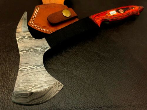 Handmade Custom Damascus Steel Hatchet Axe Functional Camping Jd65