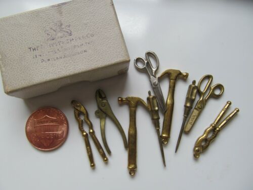 Miniature 9 VINTAGE TOOL SET CHARMS, Sales Samples? Works! Marked ...
