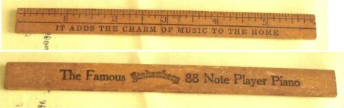 Advertising Ruler (mostly 6" ones...mostly wood) 88 Note Player Piano ...