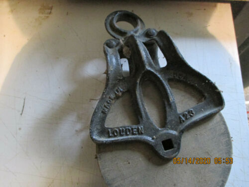 Vintage Cast Iron Louden A23 Pulley with Wood Wheel -- Antique Price ...