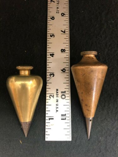2 Brass Plumb Bobs with steel tips. These look older -- Antique Price ...