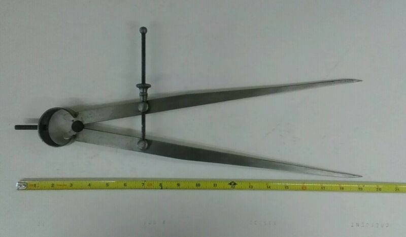 LARGE (17" radius) Spring Joint Divider/compass Tool -- Antique Price ...