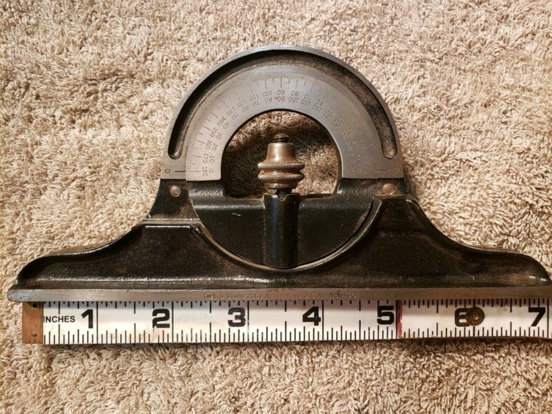 L.S. Starrett No.490 Protractor Head Machinist Tool -- Antique Price ...