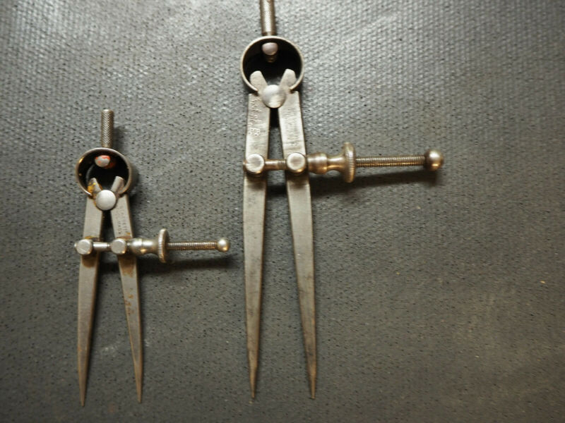 Vintage L.S.Starrett Compass Divider Machinist Tools Lot of 2 ...