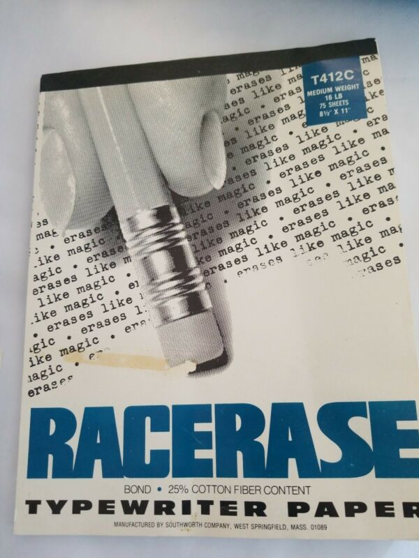 Vintage Southworth Racerase Erasable Typewriter Paper 50 Sheets T412C ...