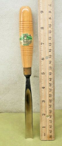 Old carving tools Vintage Henry Taylor 9/16" No.6 sweep straight carving gouge -- Antique Price ...