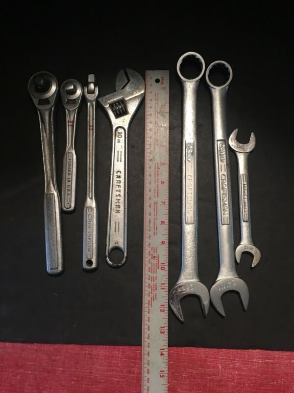 CRAFTSMAN TOOL LOT OF 7 RATCHET OPEN END BOX WRENCHES 24MM 25MM -- Antique Price Guide Details Page