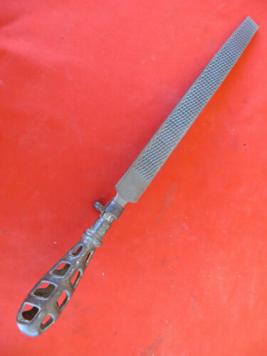 Vintage CAST IRON File Holder Handle w. Heller Rasp Horse Logo Farrier ...